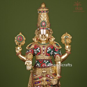 Tirupati Balaji Statue in Brass, 85 CM Lord Balaji Idol for New Home ...