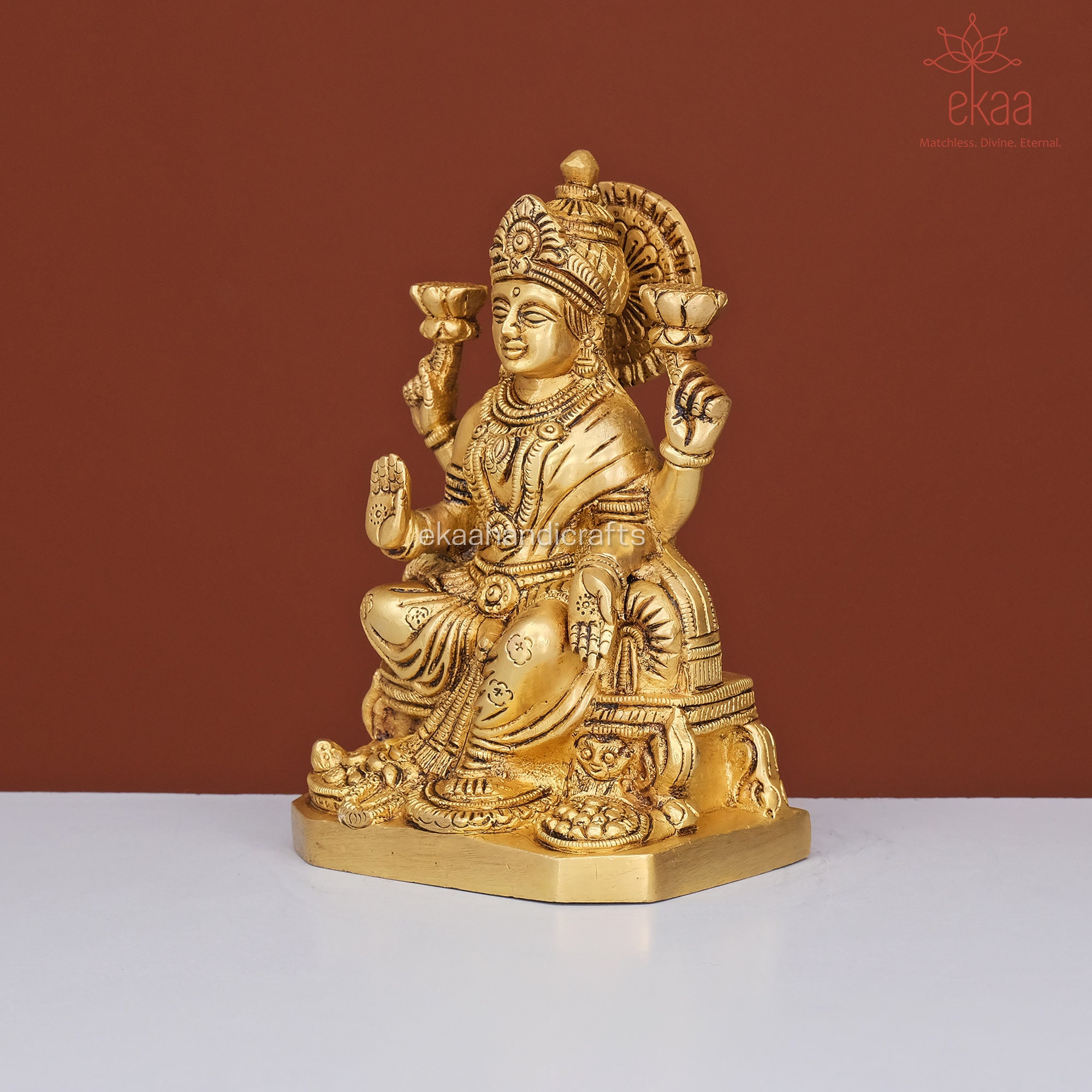 Lakshmi Goddess Statue Brass Laxmi Idol for Home Temple | Etsy