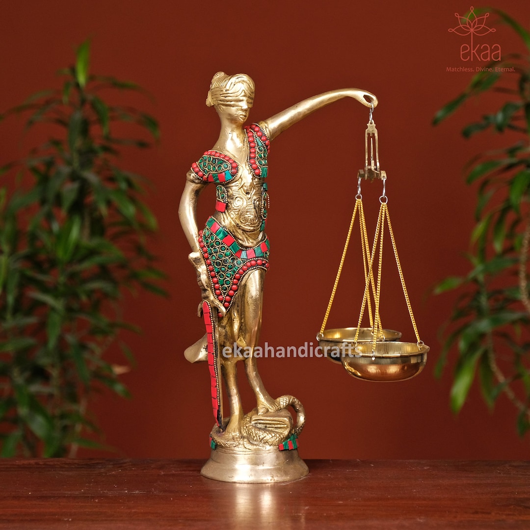 Brass Justice Lady Statue, 20 Cm the Goddess of Justice and Law ...