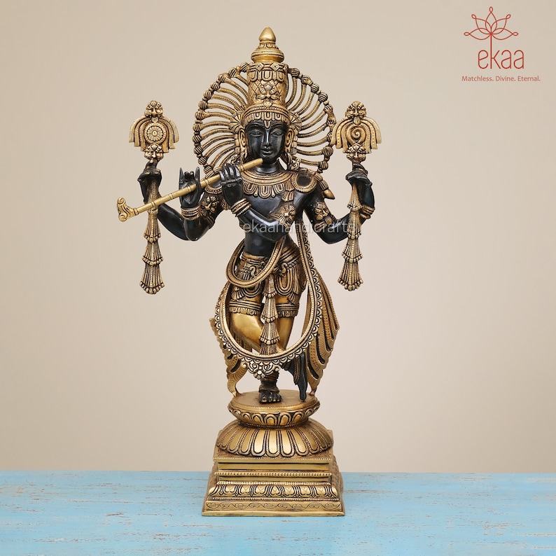 Lord Krishna Statue in Brass 61CM Big Large Krishna Brass - Etsy
