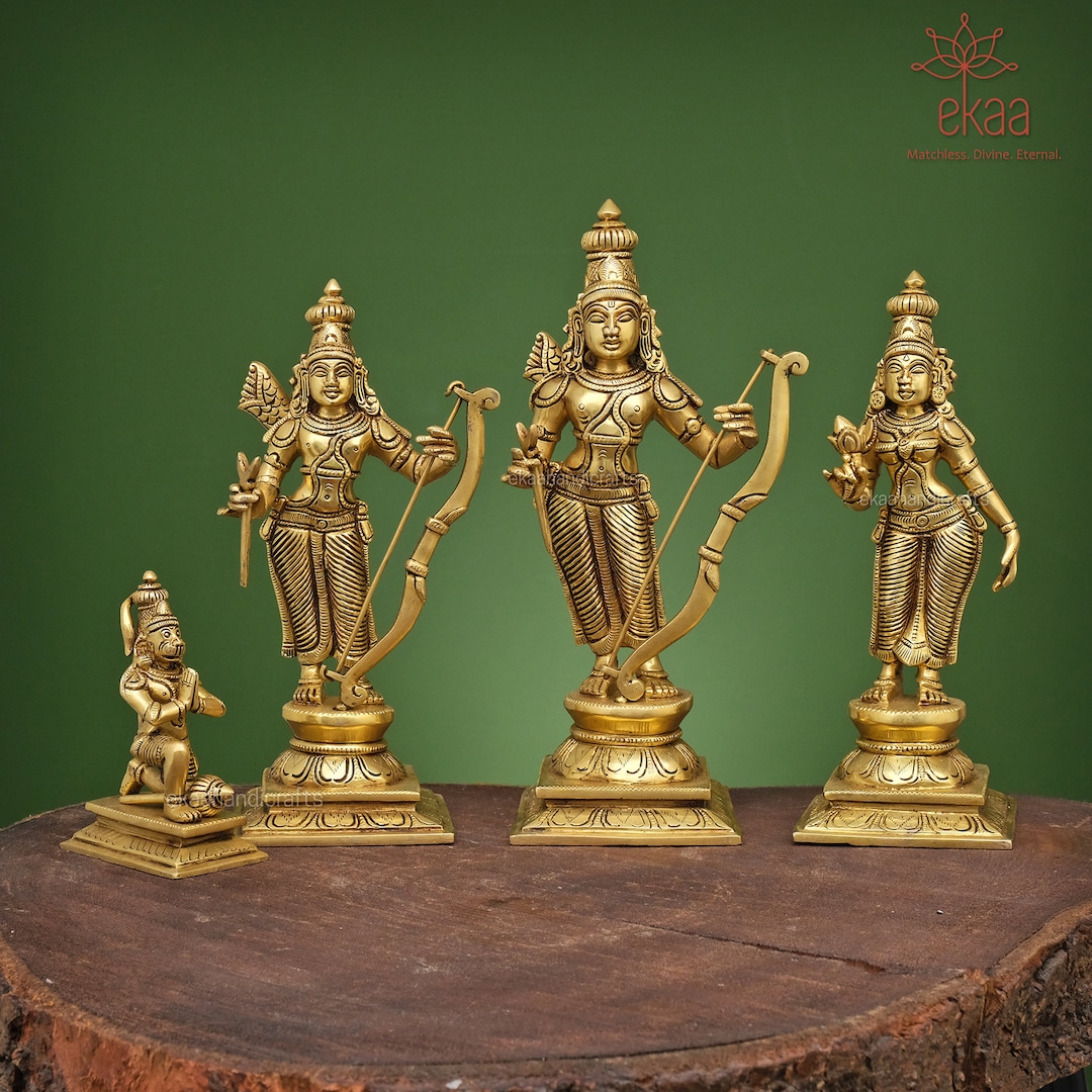 Brass Ram Darbar Statue 30CM | Lord Ram, Sita Maa, Lakshman & Hanuman ...