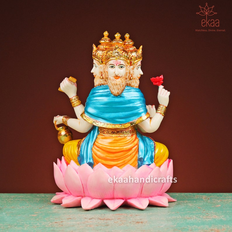Lord Brahma Statue 19CM Marble Dust Brahma Bhagwan Brahma Ji - Etsy