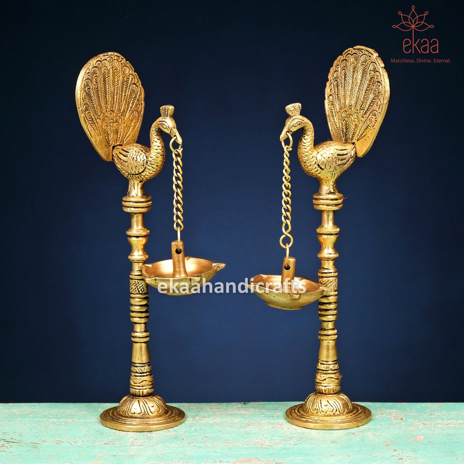Parrot Ghee Lamp Brass Deepak – Handcrafted Brass Oil Lamp With Bell ...