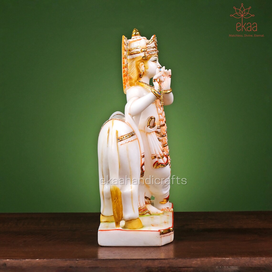 Krishna With Cow Statue in Marble 38CM Large Size Cow Krishna - Etsy