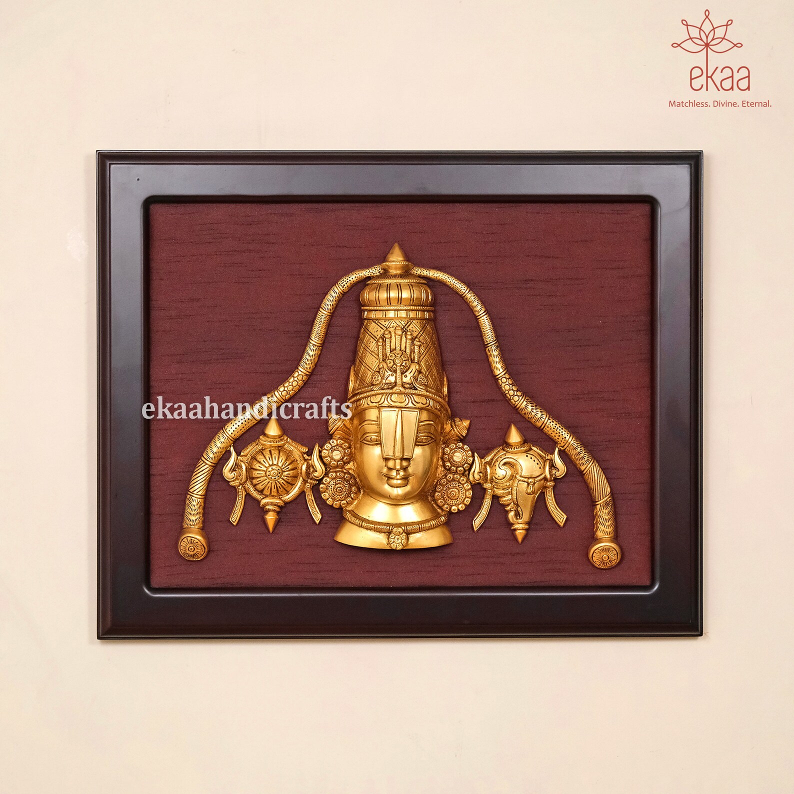 Buy Brass Tirupati Balaji Bust Frame, Big Size Brass Balaji 18.5 Inch ...