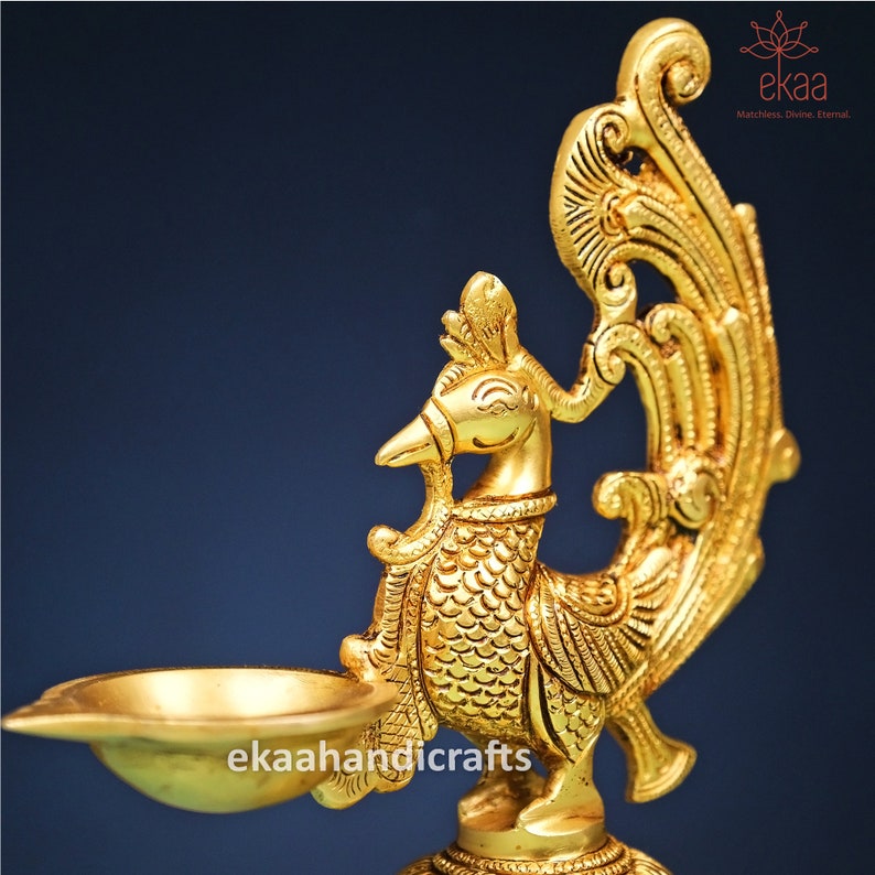 Annam Bird Diya in Brass for Home Temple Oil Wick Diya Pair - Etsy