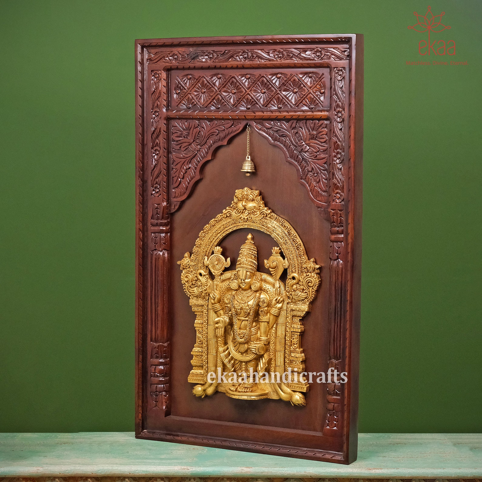 Tirupati Balaji in Brass With Frame Big Size Brass Balaji 18 - Etsy India