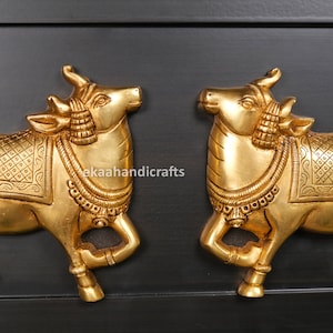 Brass Cow Wall Hanging, 20CM Holy Cow Home Decor, Showpiece for Home ...