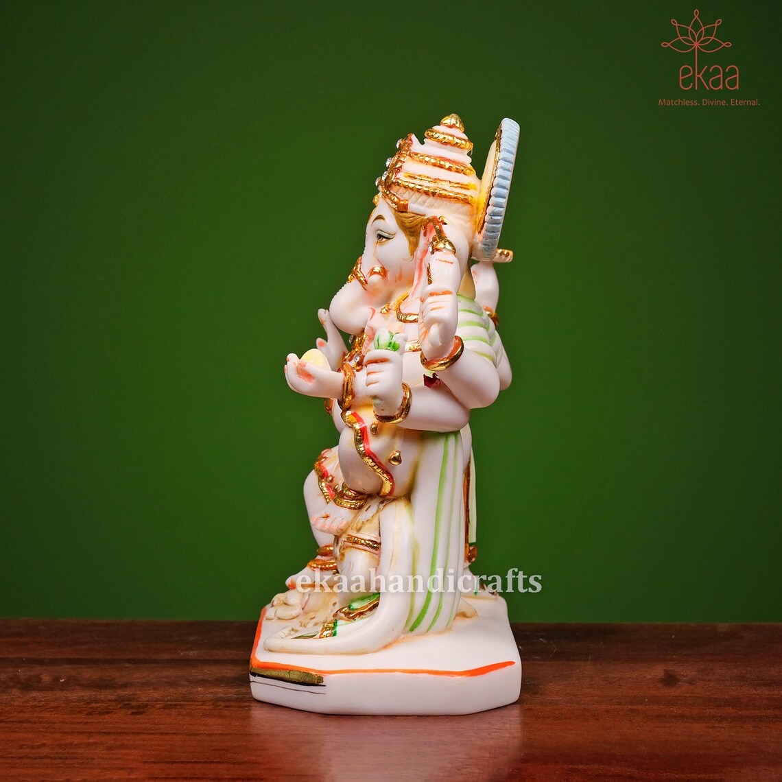 Lord Ganesha Statue for Temple, Ganesha Hand Painted Cultured Marble ...