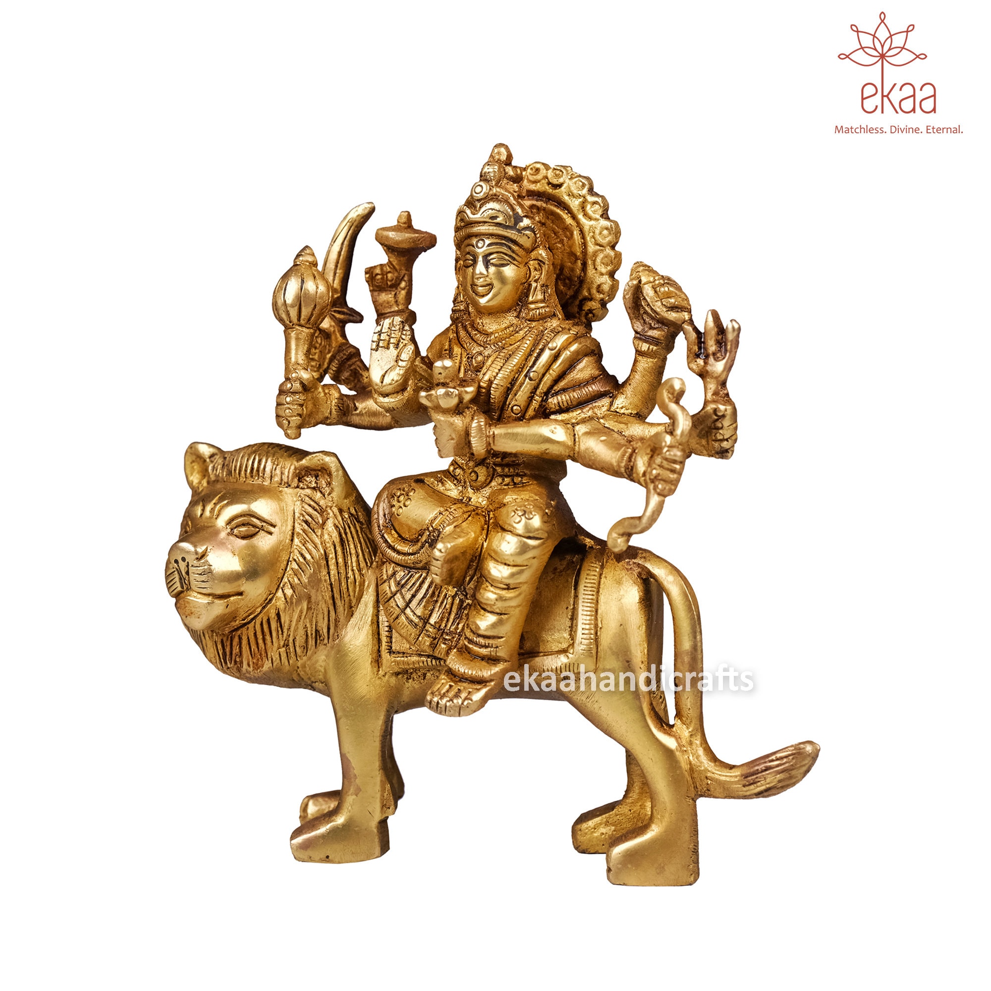 Durga Maa Idol Durga Statue in Brass Durga Idol Sitting on - Etsy