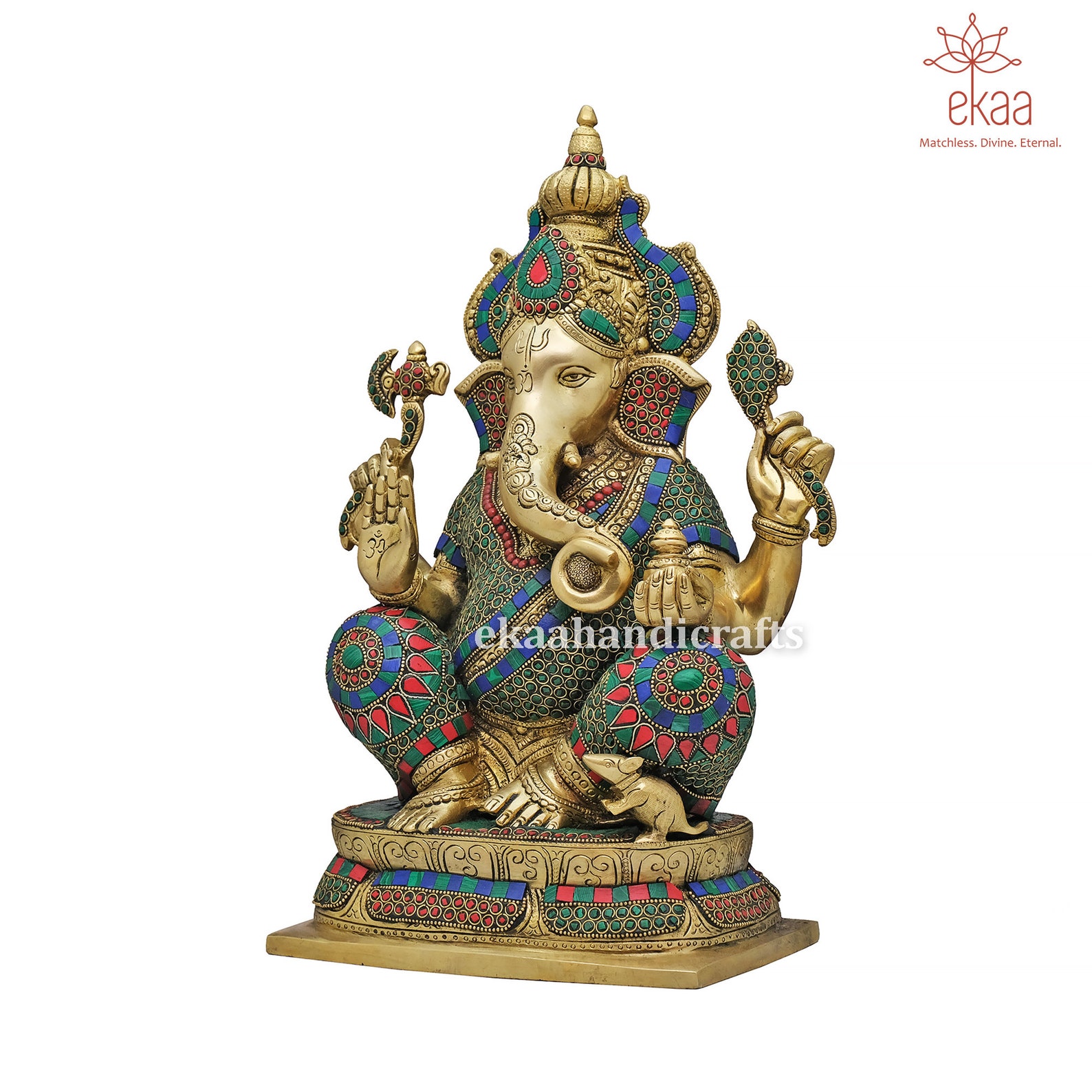 Ganesha Statue in Brass 40CM Big Large Ganesha Idol With - Etsy