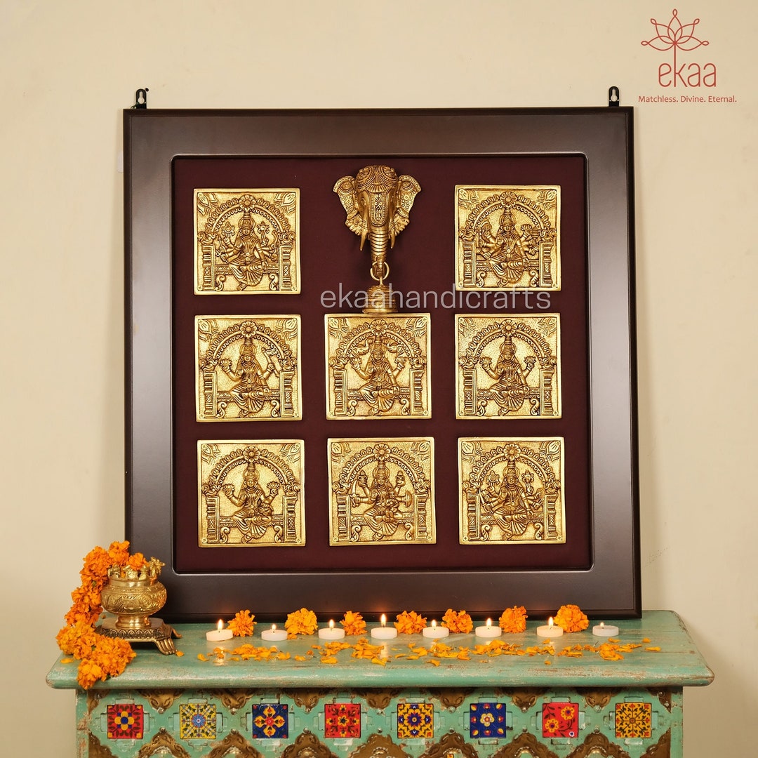 Buy Brass Astha Laxmi, 8 Forms of Lakshmi, Asthlakshmi Wall Hanging ...