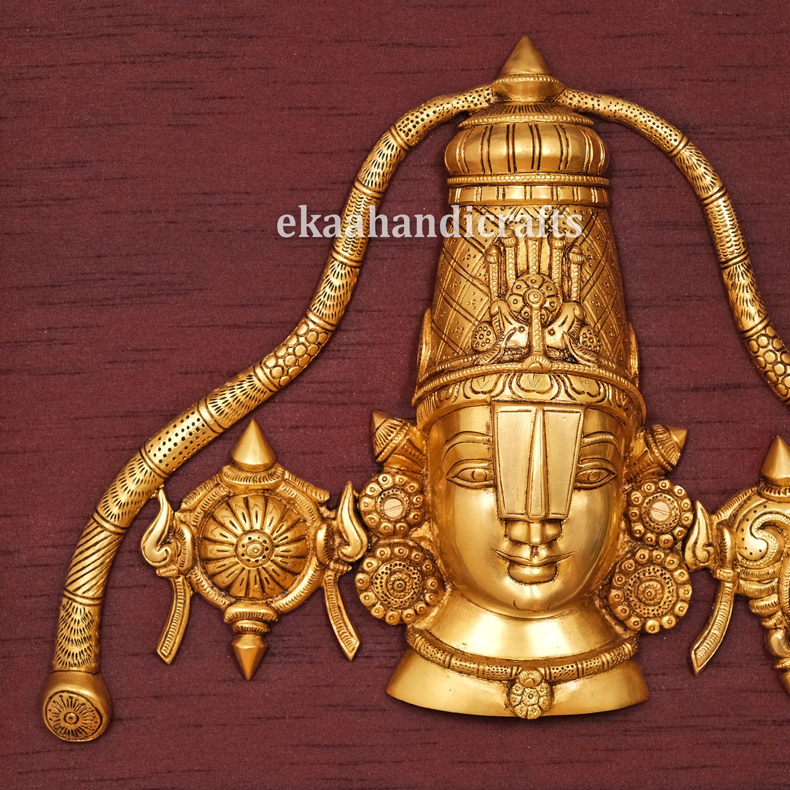 Buy Brass Tirupati Balaji Bust Frame, Big Size Brass Balaji 18.5 Inch ...