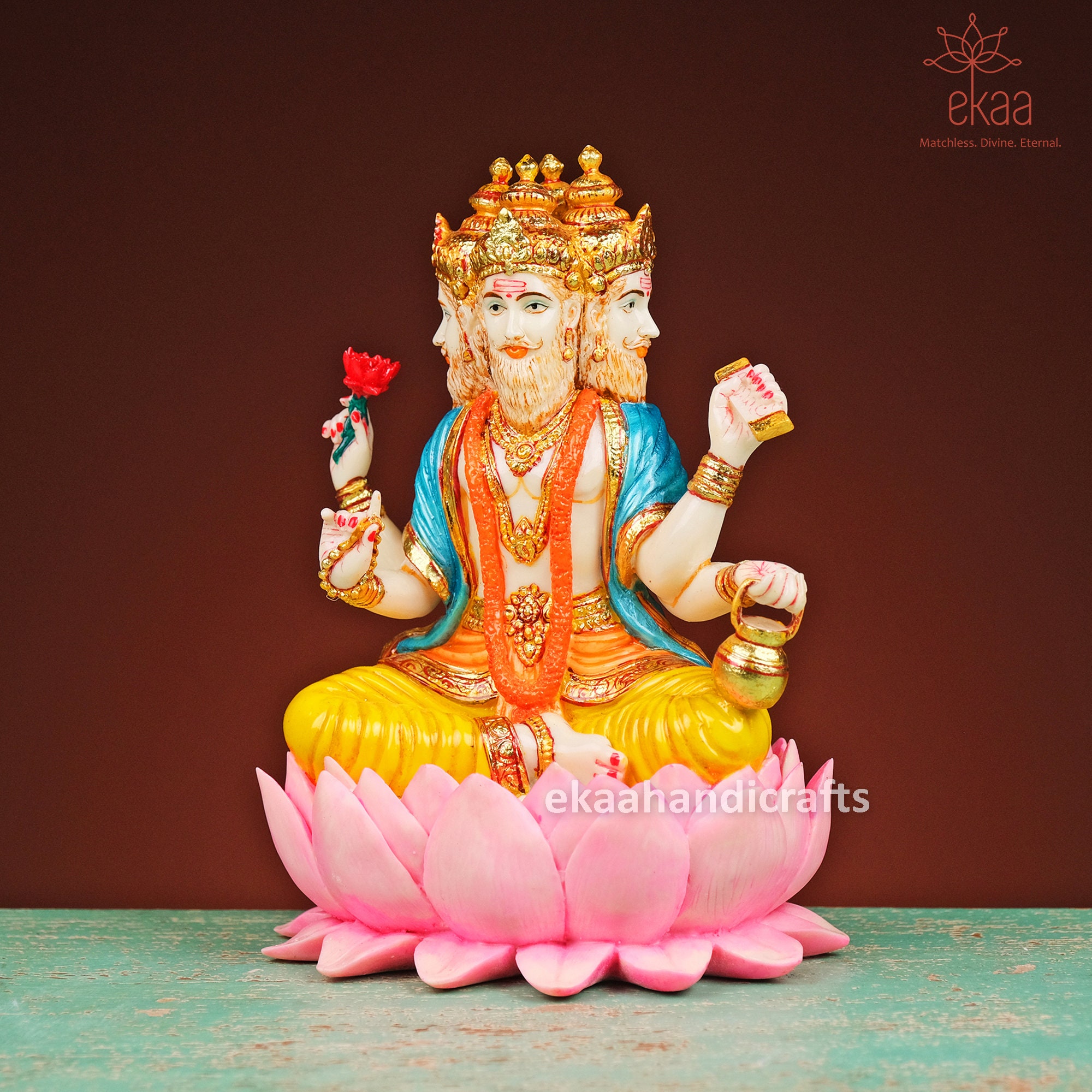Lord Brahma Statue 19CM Marble Dust Brahma Bhagwan Brahma Ji - Etsy