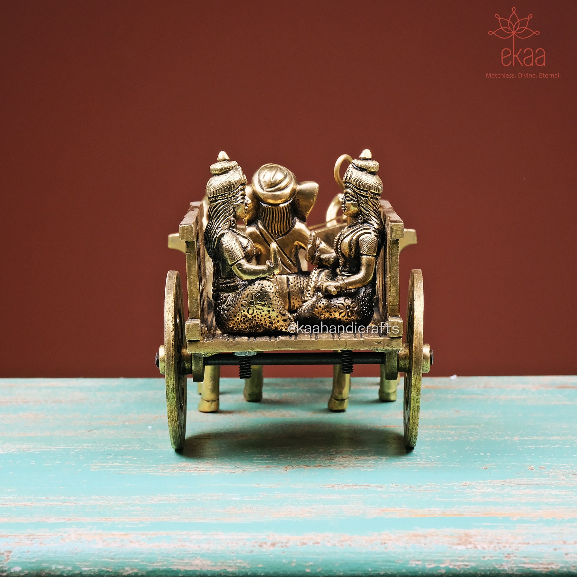 Vintage Bullock Cart With Lord Ganesha Showpiece ,brass Home Decor Item ...