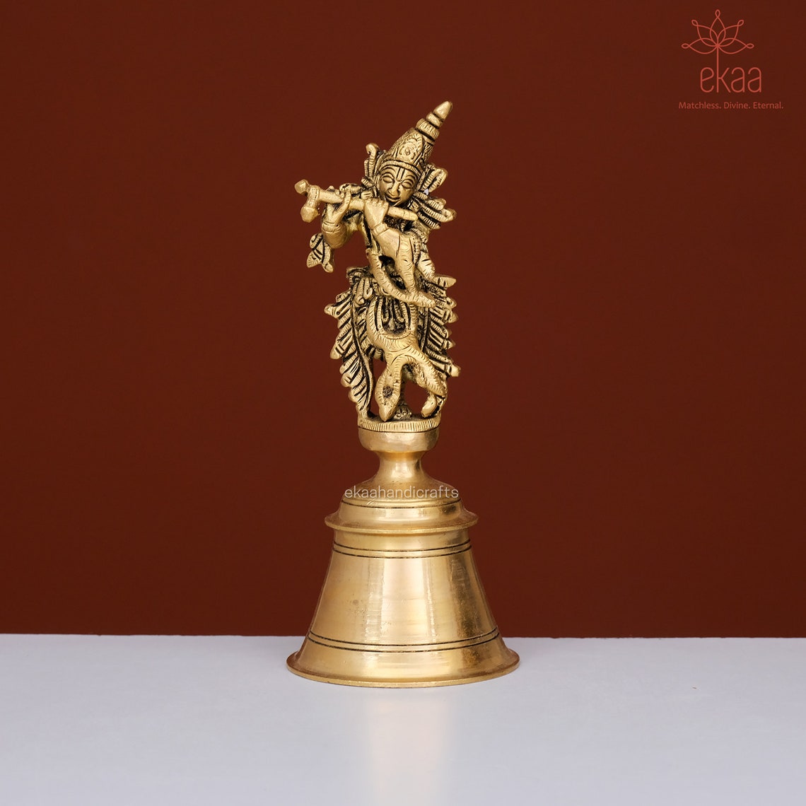 Krishna Bell in Brass Hand Held Ghanti Home Decoration - Etsy