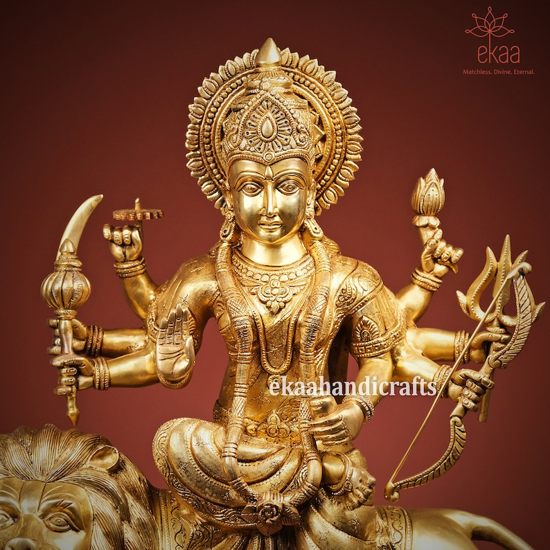 Durga Maa Murti, 61 CM Big Large Size Durga Statue in Brass, Durga Idol ...
