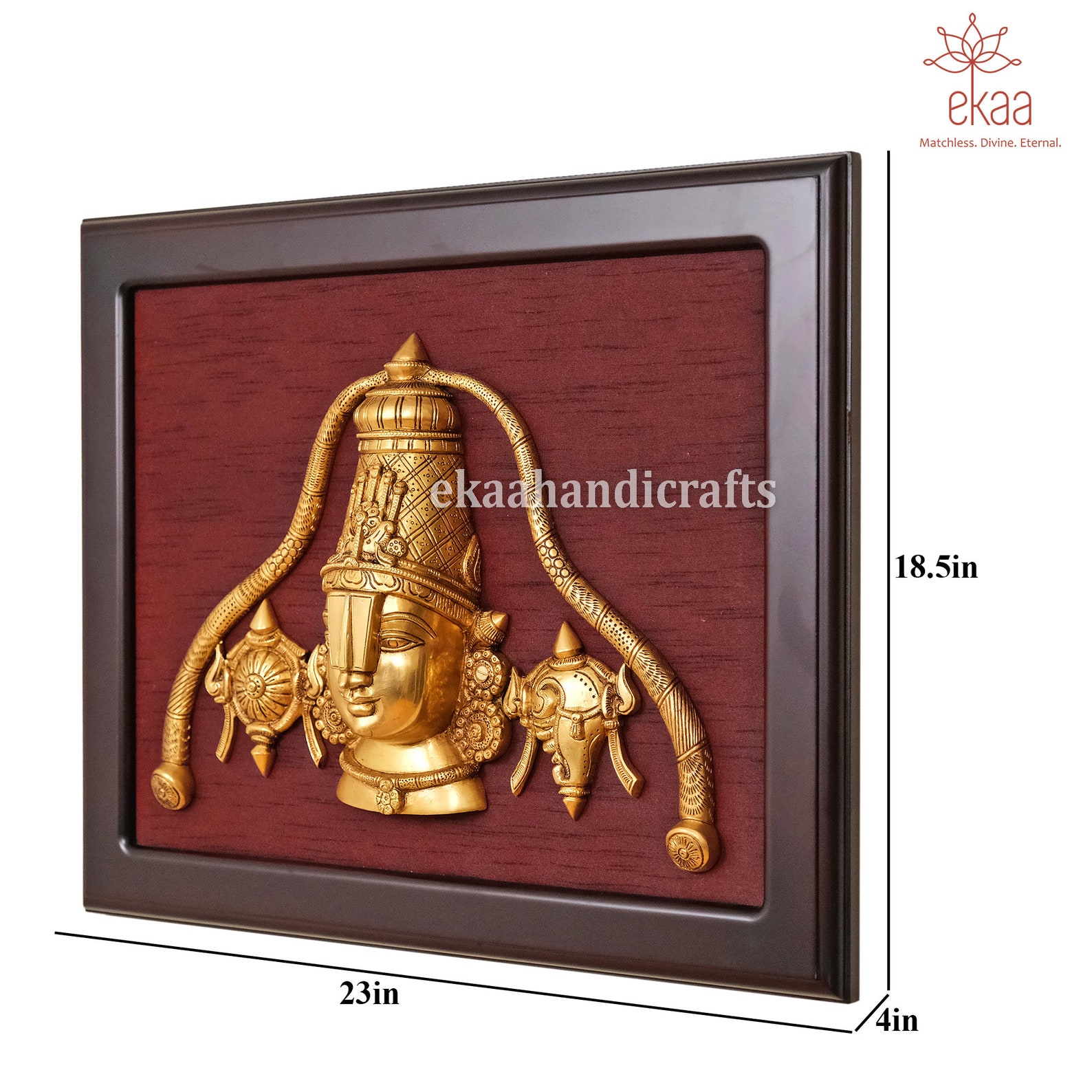 Brass Tirupati Balaji Bust Frame, Big Size Brass Balaji 18.5 Inch, Lord ...