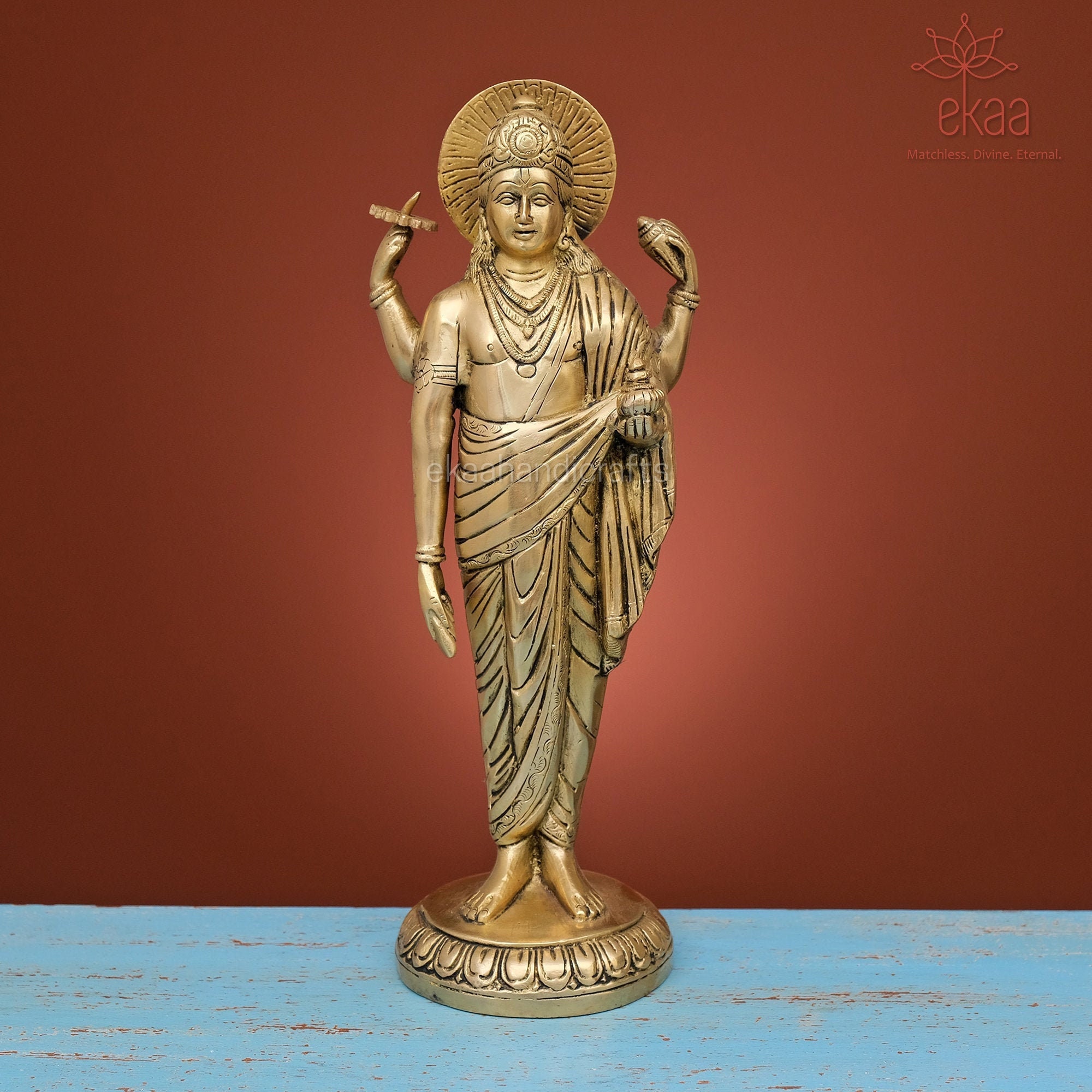 Lord Dhanvantri Brass statue 32CM Dhanwantari God of | Etsy