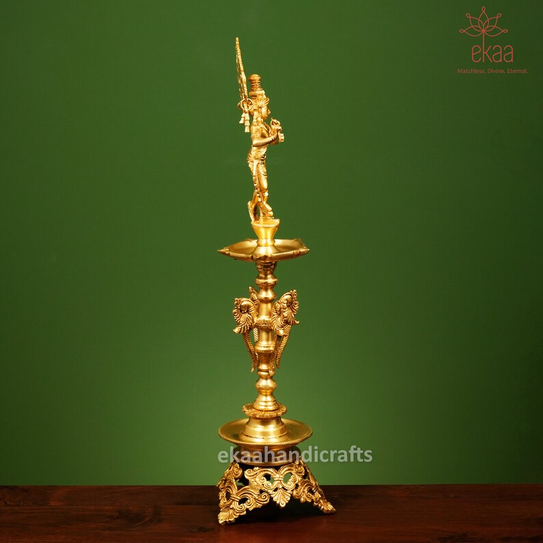 Brass Krishna Diya 70cm Big Large Home Temple Diya Handmade - Etsy