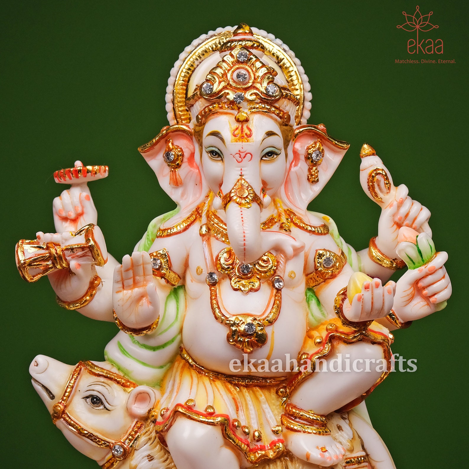 Lord Ganesha Statue for Temple Ganesha Hand Painted Cultured - Etsy