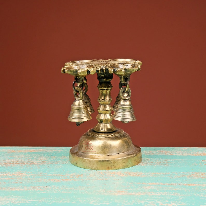 Brass Bell Diya for Home Temple Oil Wick Diya Pair Indian - Etsy