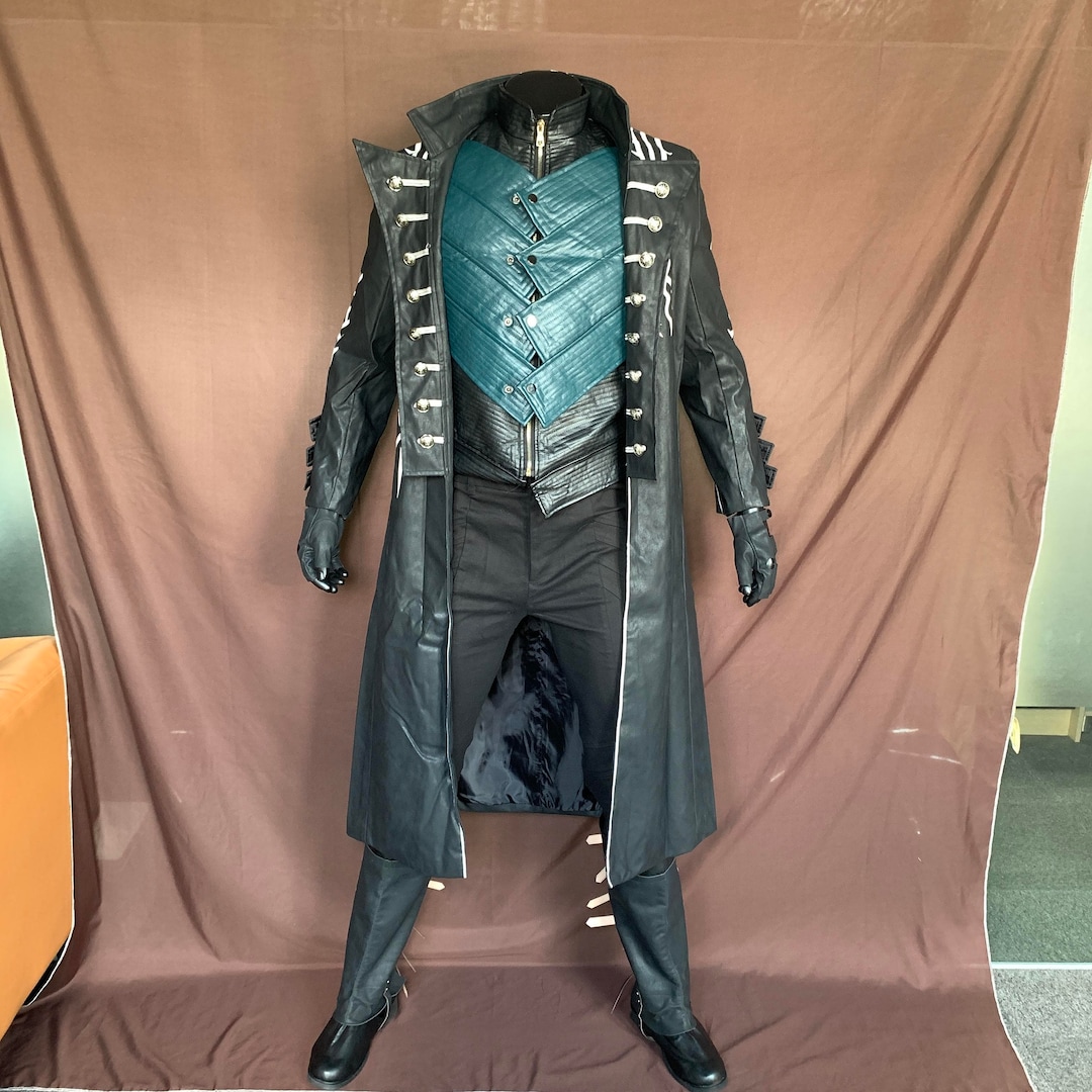 Vergil Costume Cosplay Suit With Coat Halloween Outfit - Etsy