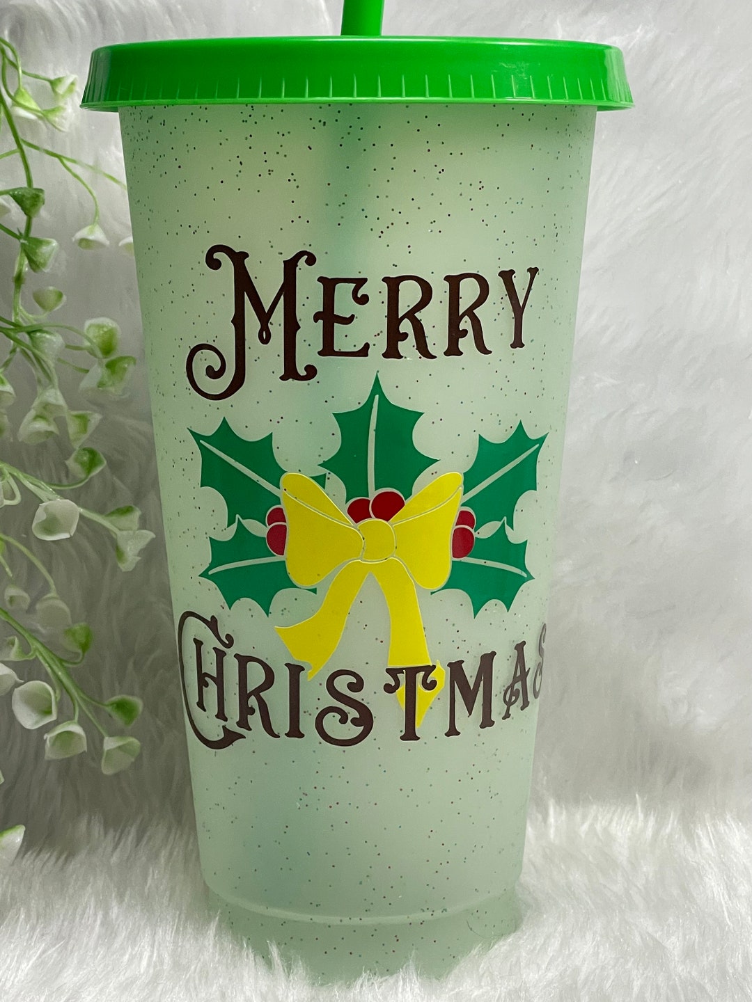 Christmas Themed Reusable Cold Cup Travel Iced Coffee Mug - Etsy