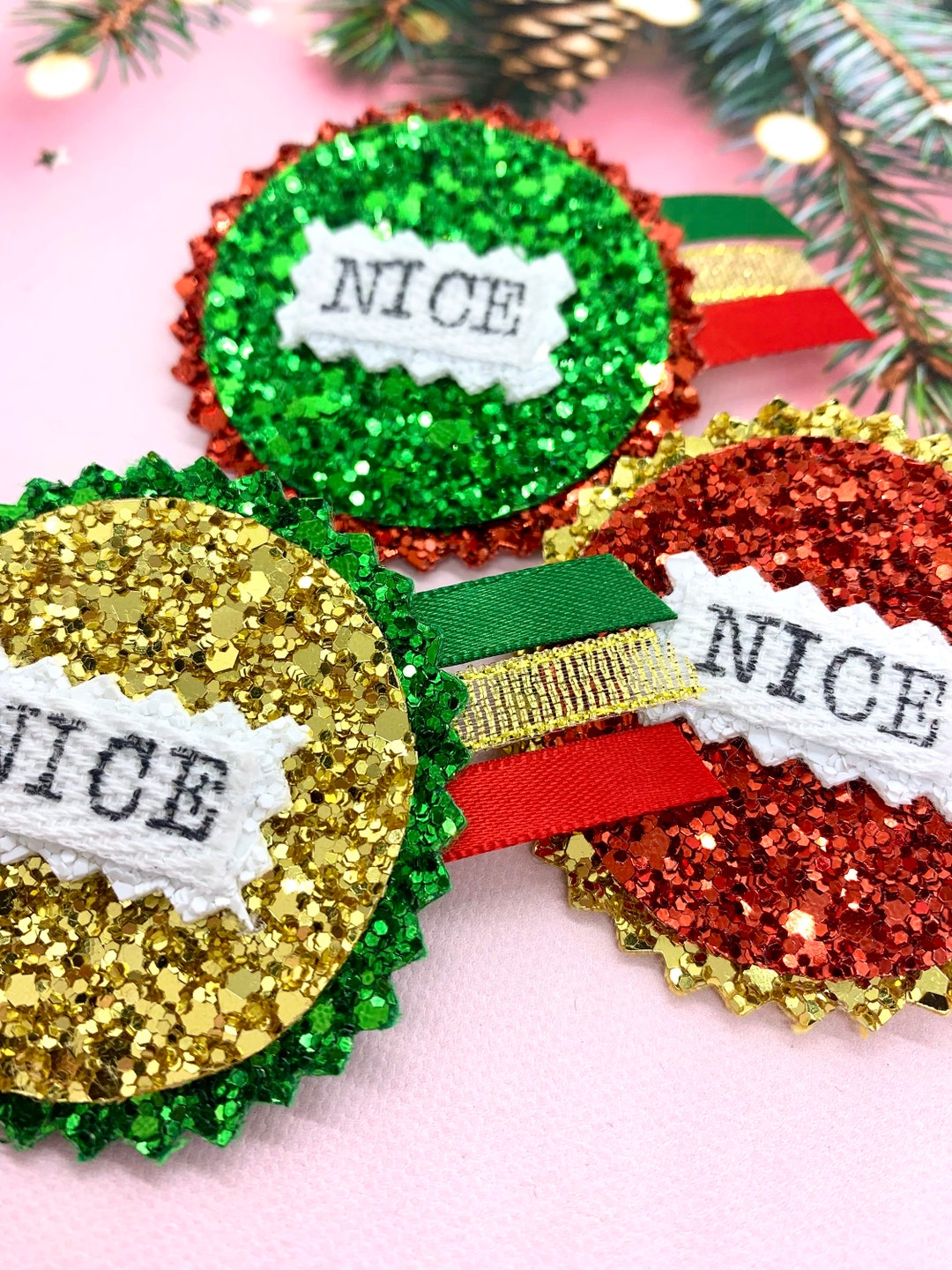 NICE LIST BADGE, Nice List Rosette Badge, Christmas Eve Box Filler ...