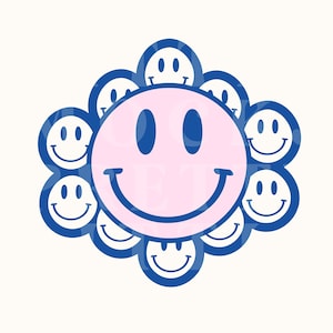 Smiley Faces, Trendy PNG and SVG Design, Digital Download, Positive ...