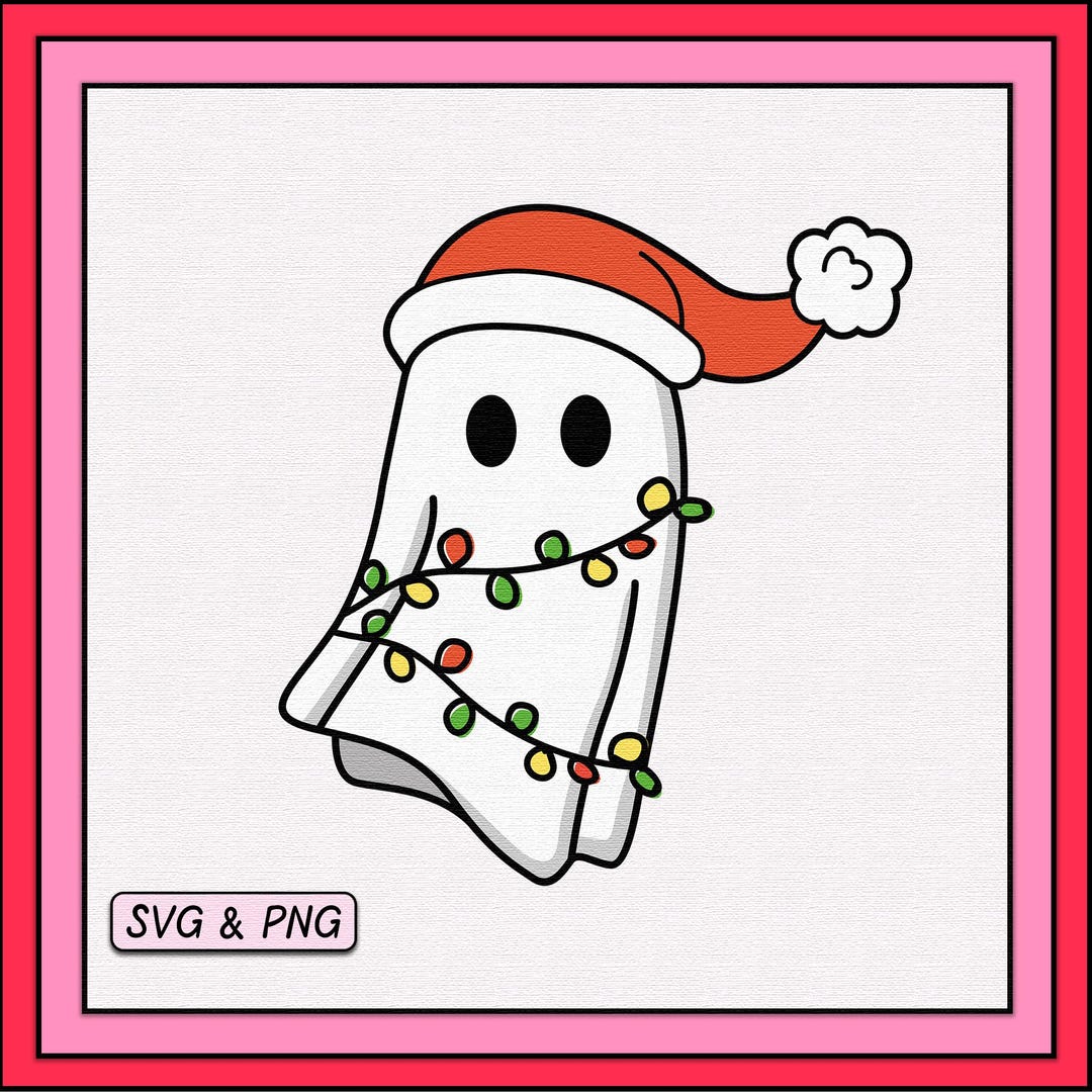 Christmas Ghost SVG & PNG Design, Digital Download, Trendy Xmas Holiday ...