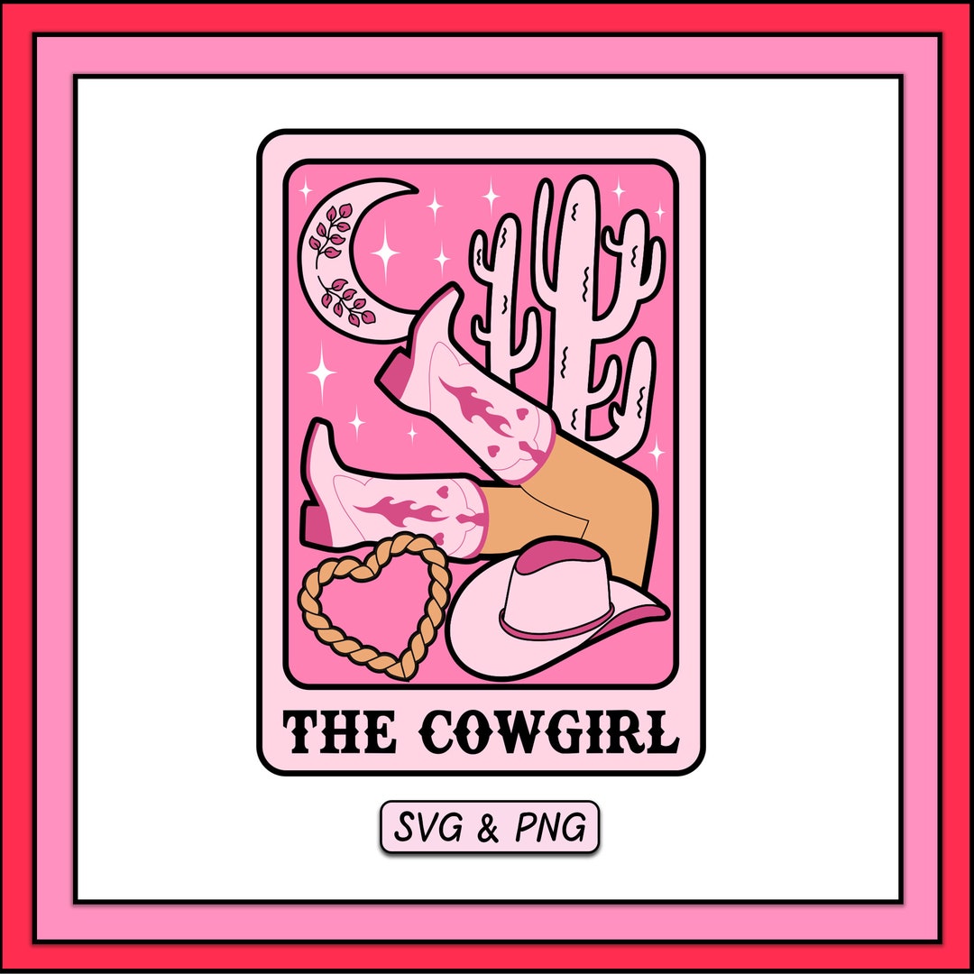 The Cowgirl Tarot Card SVG PNG Design, Digital Download, Trendy Cute ...