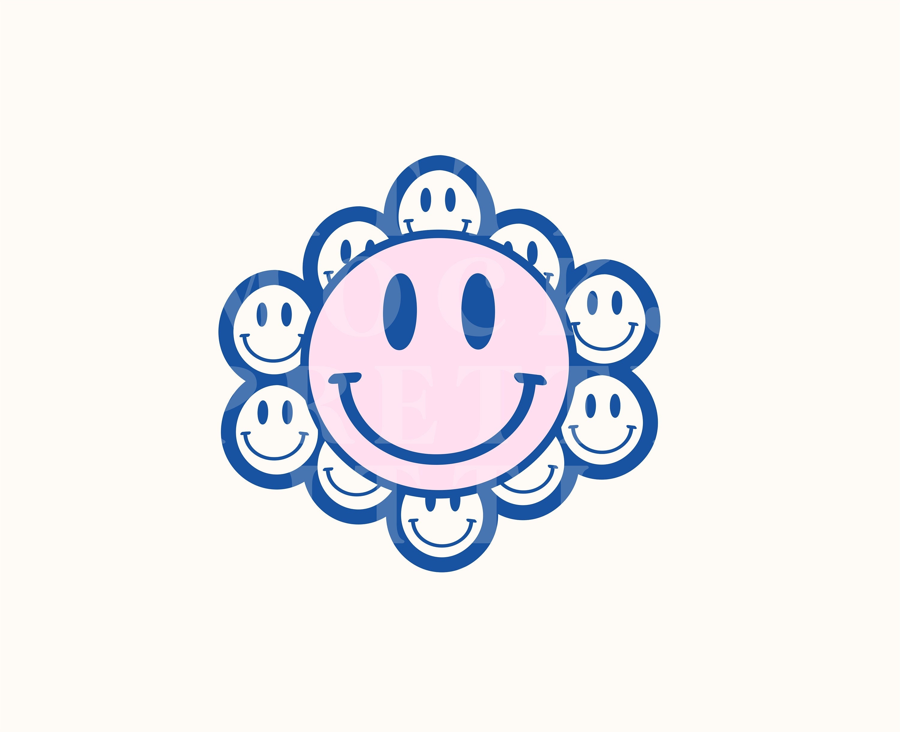 Smiley Faces, Trendy PNG and SVG Design, Digital Download, Positive ...