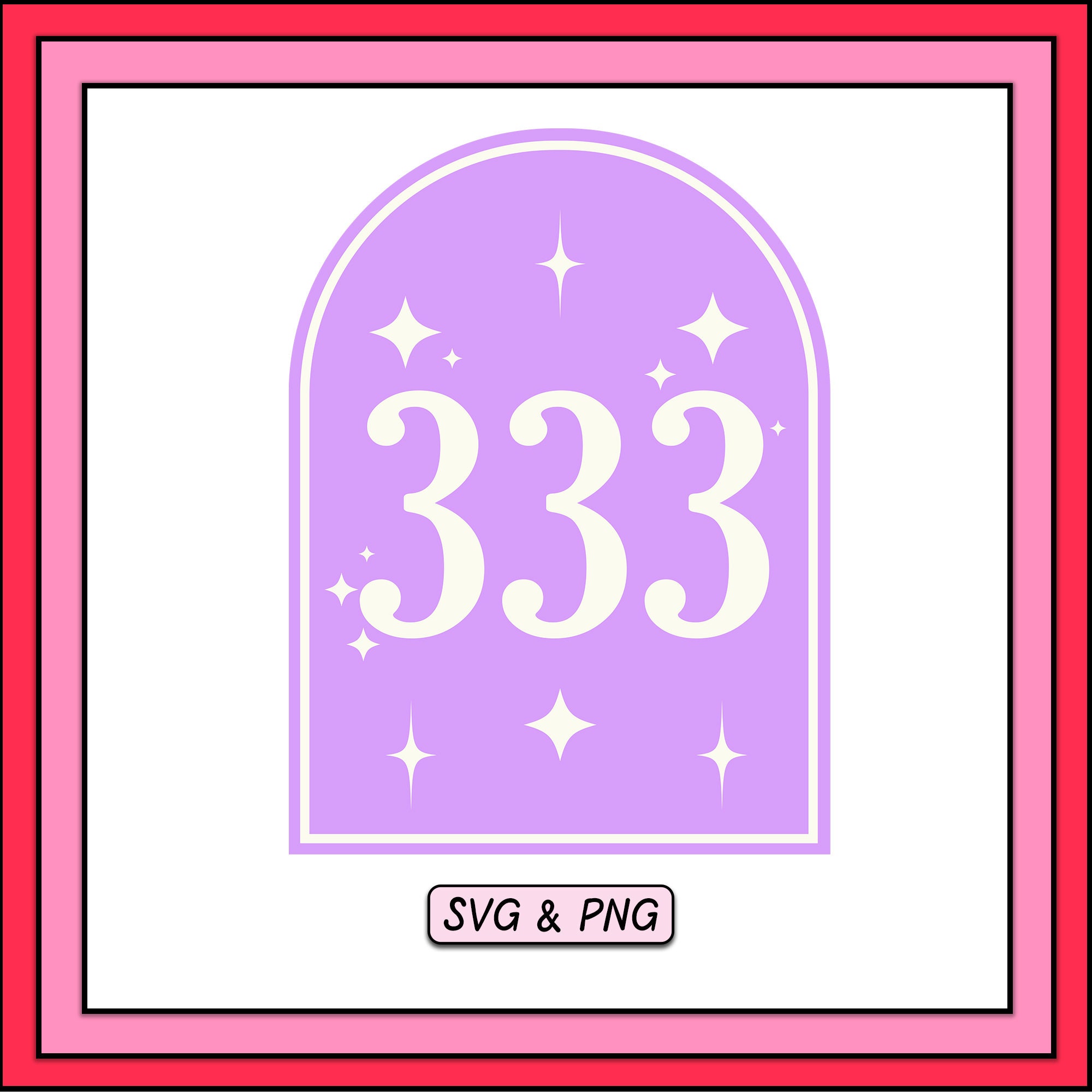 Angel Number 333 SVG PNG Design, Trendy Digital Download, Sublimation ...
