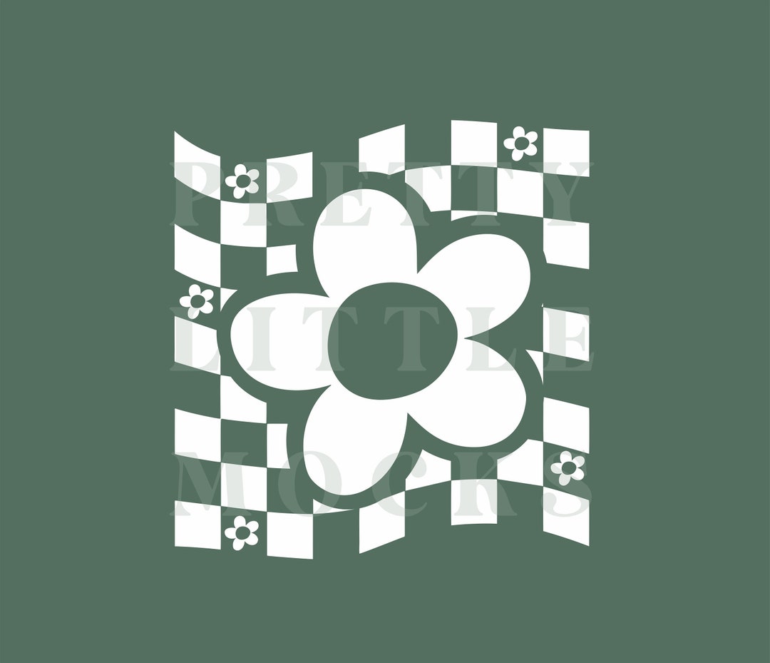 Check Flower, Trendy PNG and SVG Design, Digital Download, Cute ...