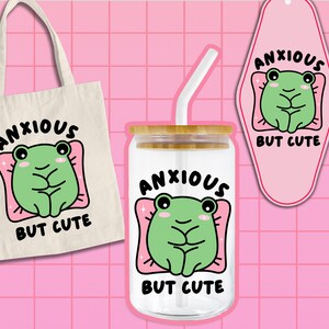 Anxious but Cute Frog SVG PNG Design, Digital Download, Mental Health ...