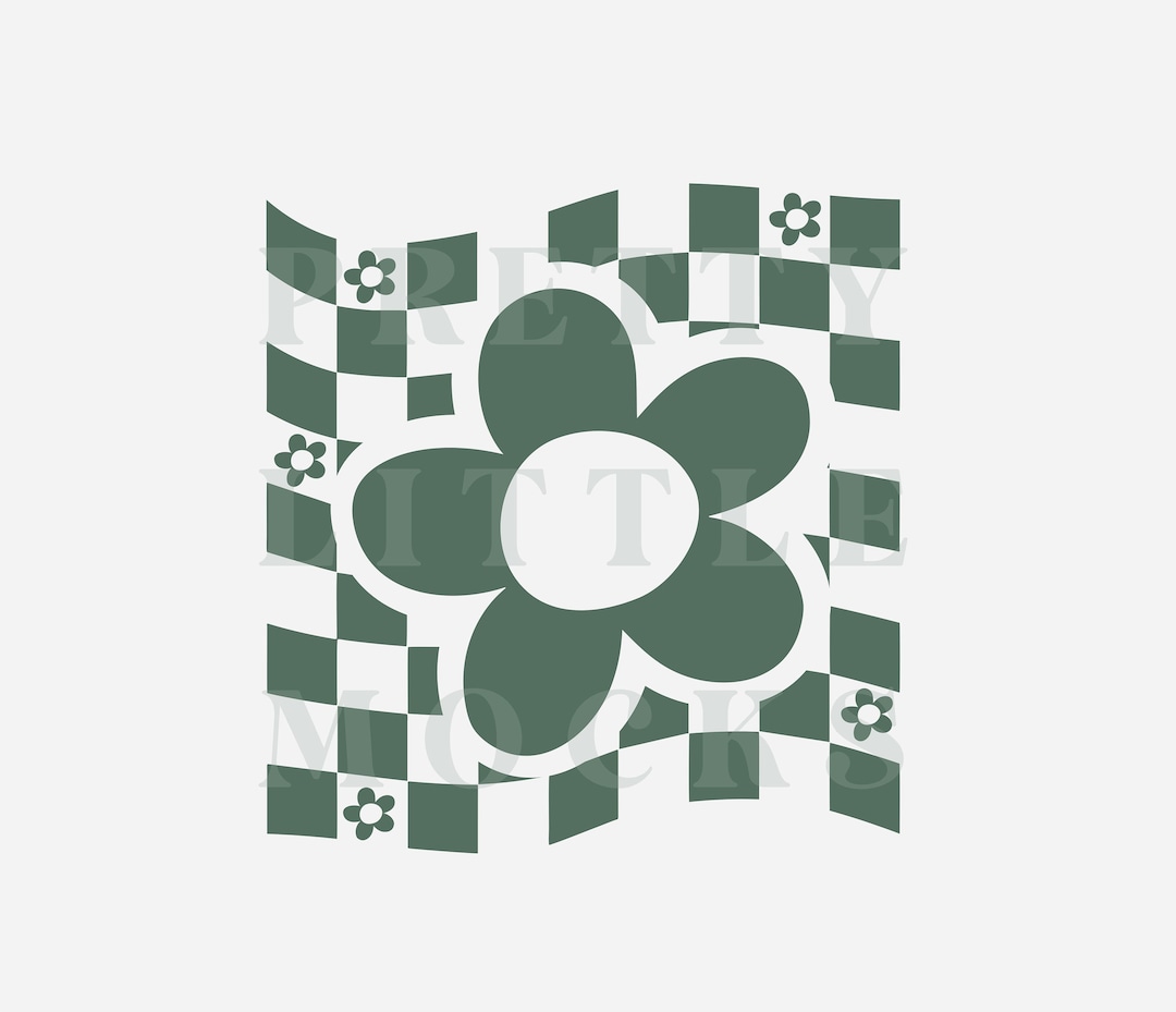 Check Flower, Trendy PNG and SVG Design, Digital Download, Cute ...