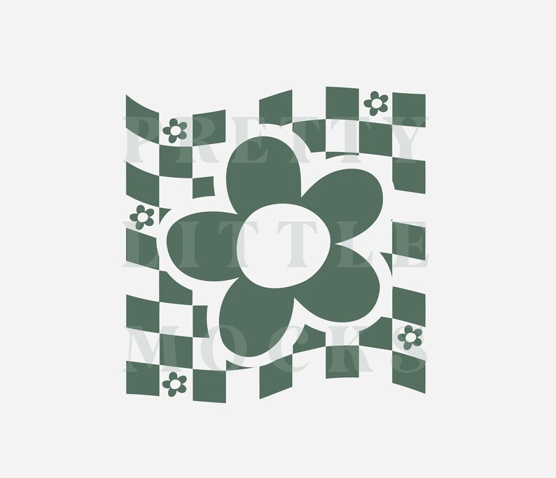 Check Flower, Trendy PNG and SVG Design, Digital Download, Cute ...
