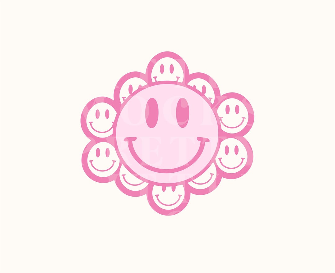 Smiley Faces, Trendy PNG and SVG Design, Digital Download, Positive ...