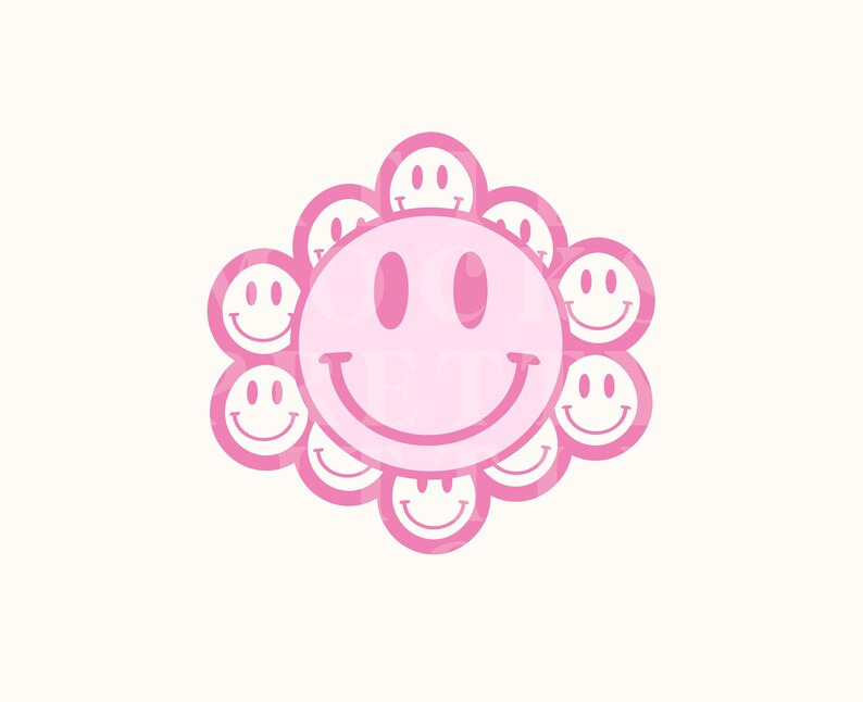 Smiley Faces, Trendy PNG and SVG Design, Digital Download, Positive ...