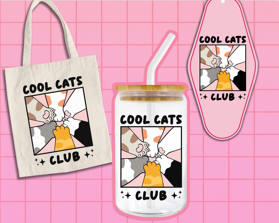 Cool Cats Club SVG PNG Design, Digital Download, Cat Mom Svg, Cute ...