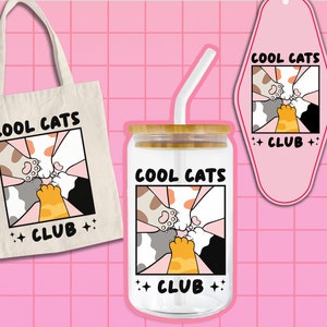 Cool Cats Club SVG PNG Design, Digital Download, Cat Mom Svg, Cute Sublimation Png for Stickers ...