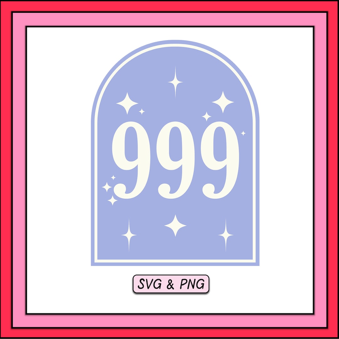 Angel Number 999 SVG PNG Design, Trendy Digital Download, Sublimation ...