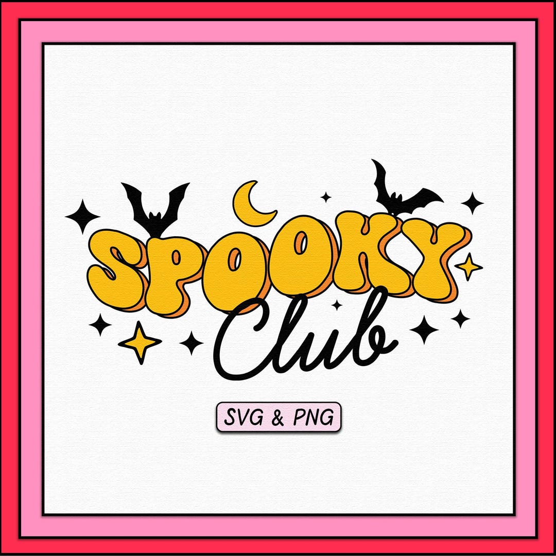 Spooky Club SVG PNG Halloween Design, Trendy Digital Download, Cute ...