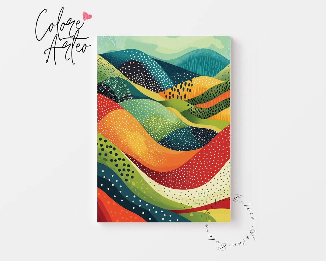 Abstract Wave Patterns Printable - Colorful Modern Wall Art, Vibrant ...