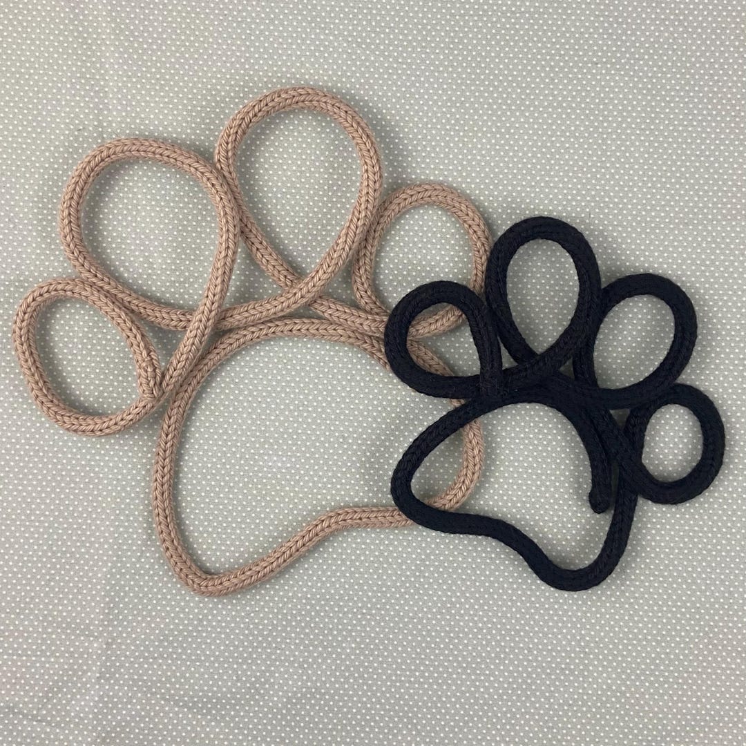 Paw Print Wall Art - Knitted Wire Decor, Pet Lover Gift, Personalized ...