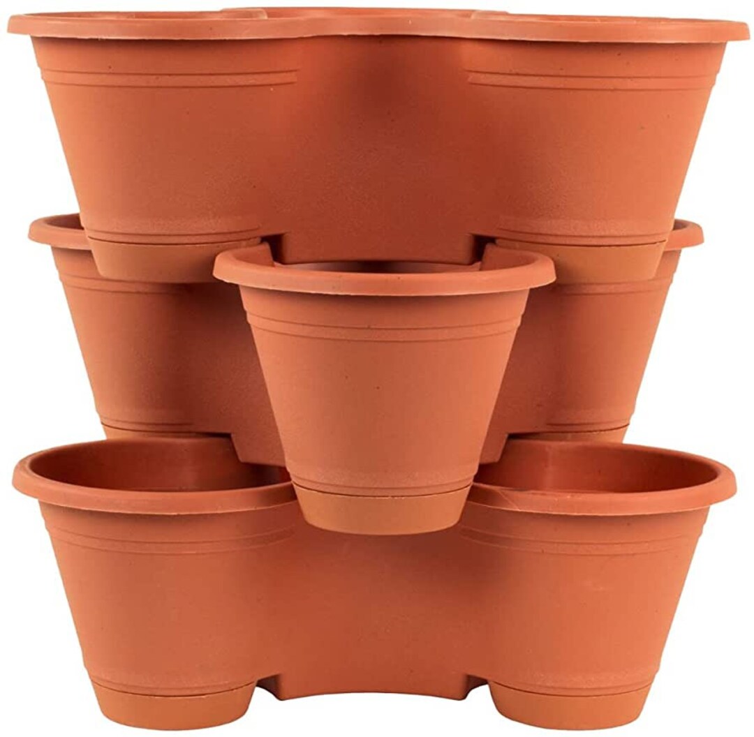 Stackable 3-tier Planters 3 Levels/9 Pots, Small, Plants or Succulents ...