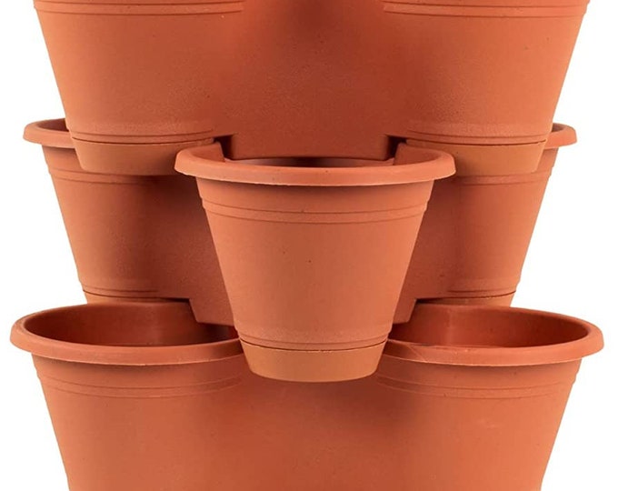 Stackable 3-tier Planters (3 Levels/9 Pots), Small, Plants or ...