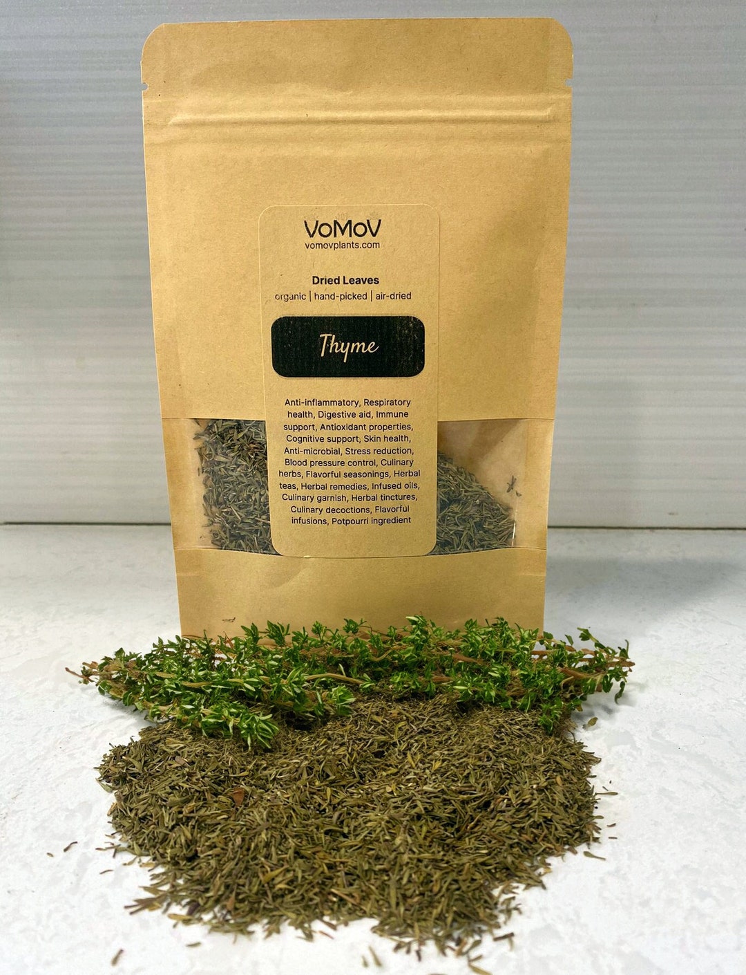 Organic Thyme Leaves Dried Cut, 100% Premium, Home-grown, No GMO, No ...