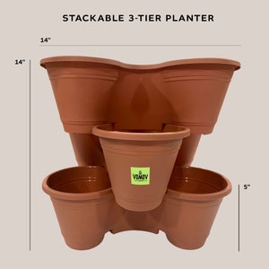 Stackable 3-tier Planters (3 Levels/9 Pots), Large, Plants or ...